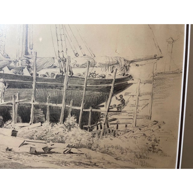 1940s Large Original M. Wilson Nautical Ship Repairs Sailboat Sketch ...