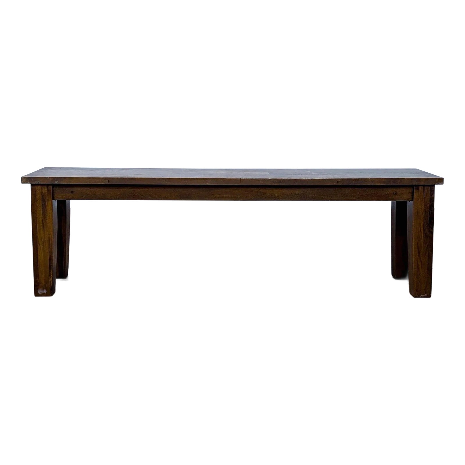 Crate & Barrel Basque Wood Dining Bench | Chairish