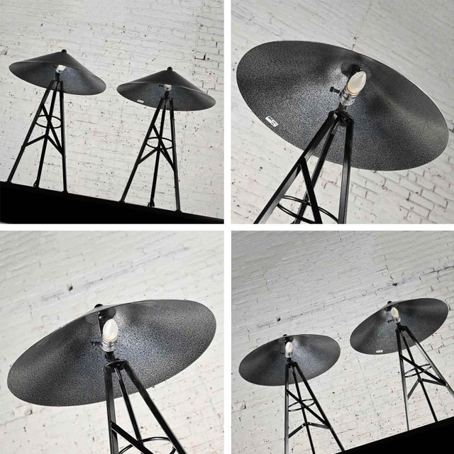 Late 20th Century Modern to Postmodern Metal Tri Leg Table Lamps With ...