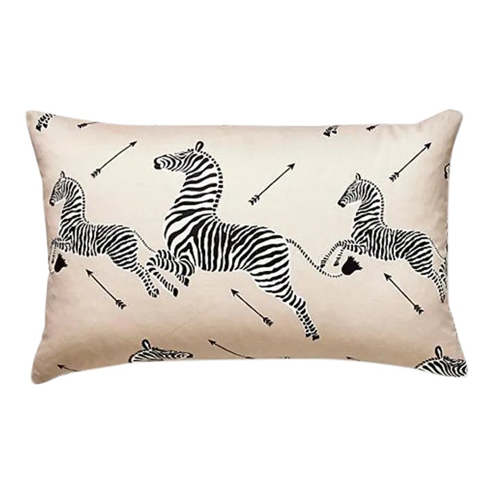 The House of Scalamandré Zebras Petite Lumbar Pillow, Sand | Chairish