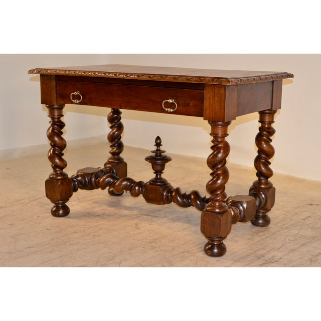 19th C French Walnut Library Table | Chairish