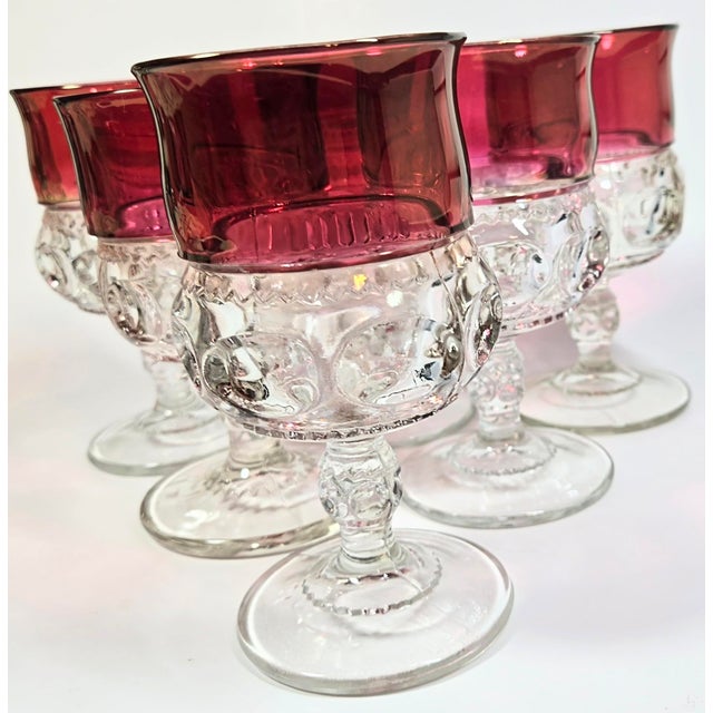 Classical Georgian Ruby Goblets- Set of 6 | Chairish