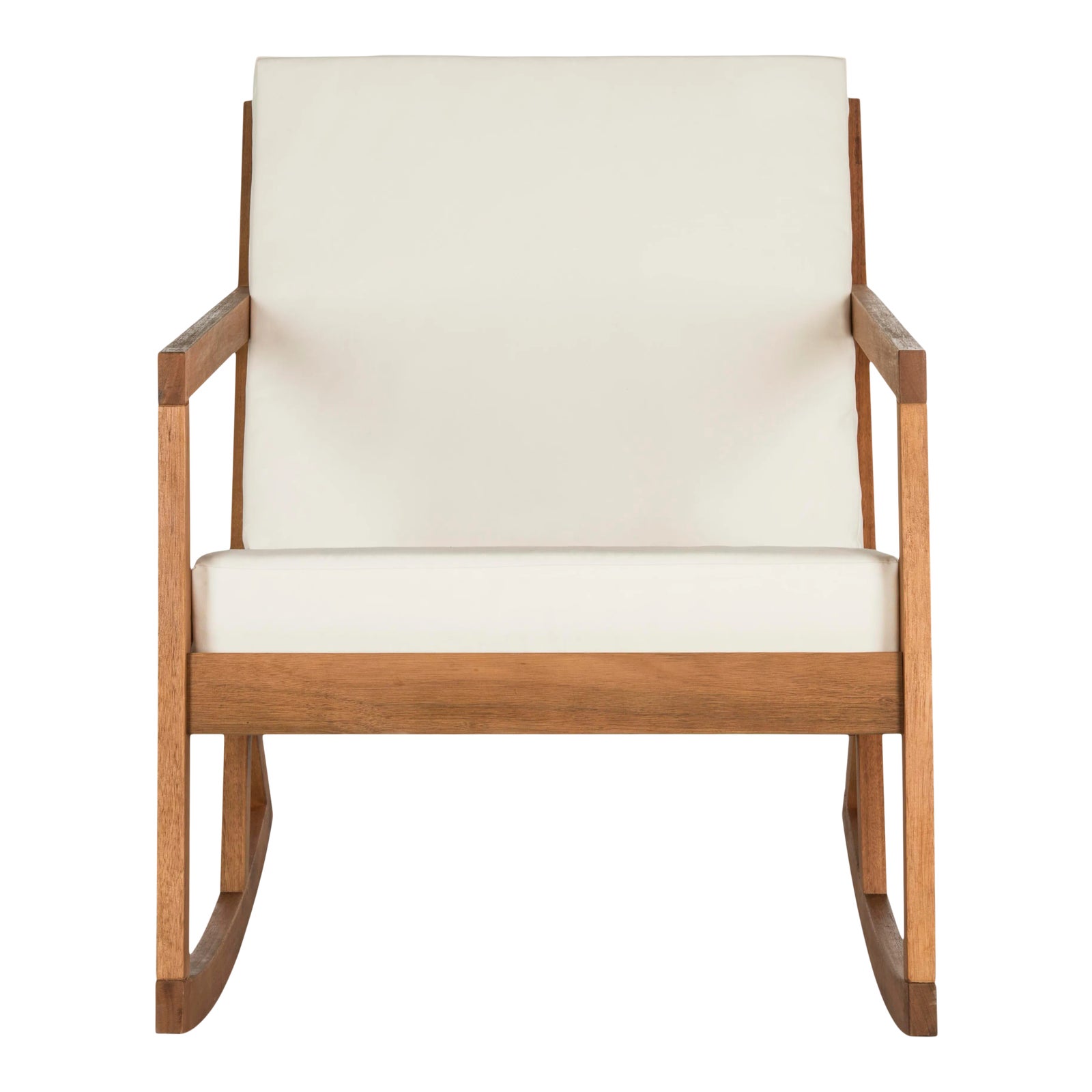 Modern Rocking Chair in Natural & Beige | Chairish