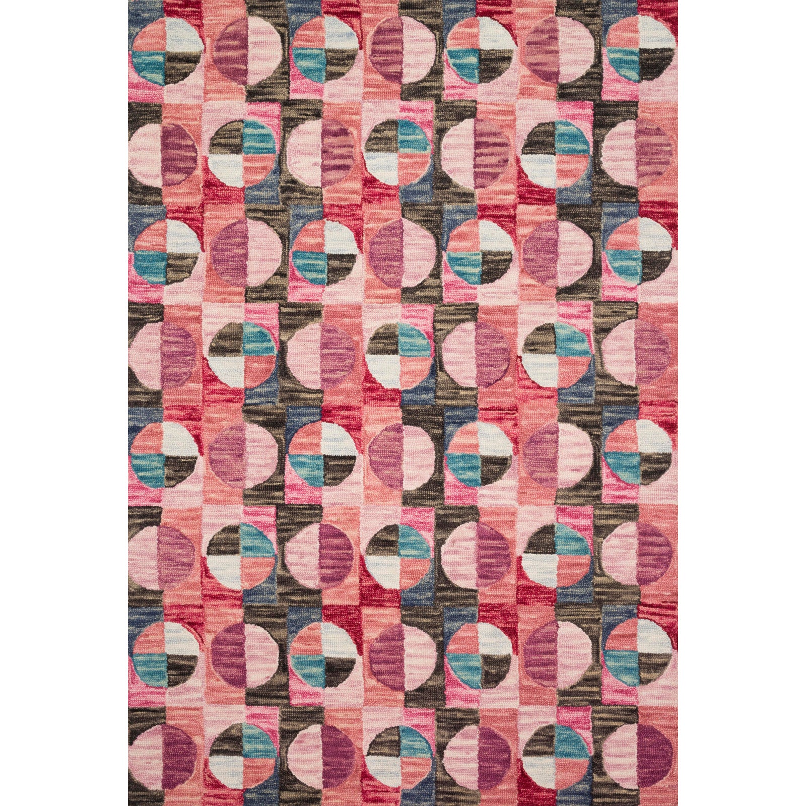 Justina Blakeney X Loloi Rugs Hallu Rug, Berry / Charcoal - 1'6"x1'6 ...
