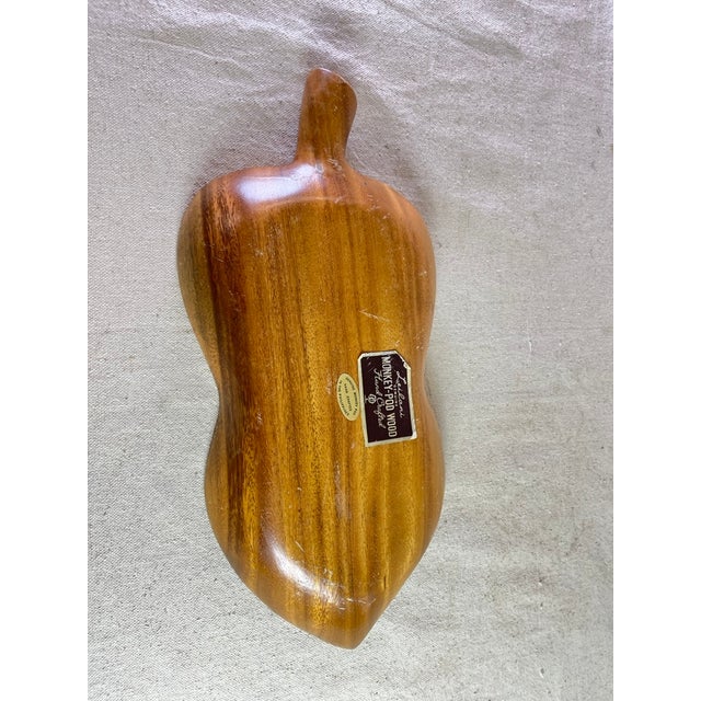 Mid 20th Century Vintage Divided Monkey Pod Wood Tray | Chairish