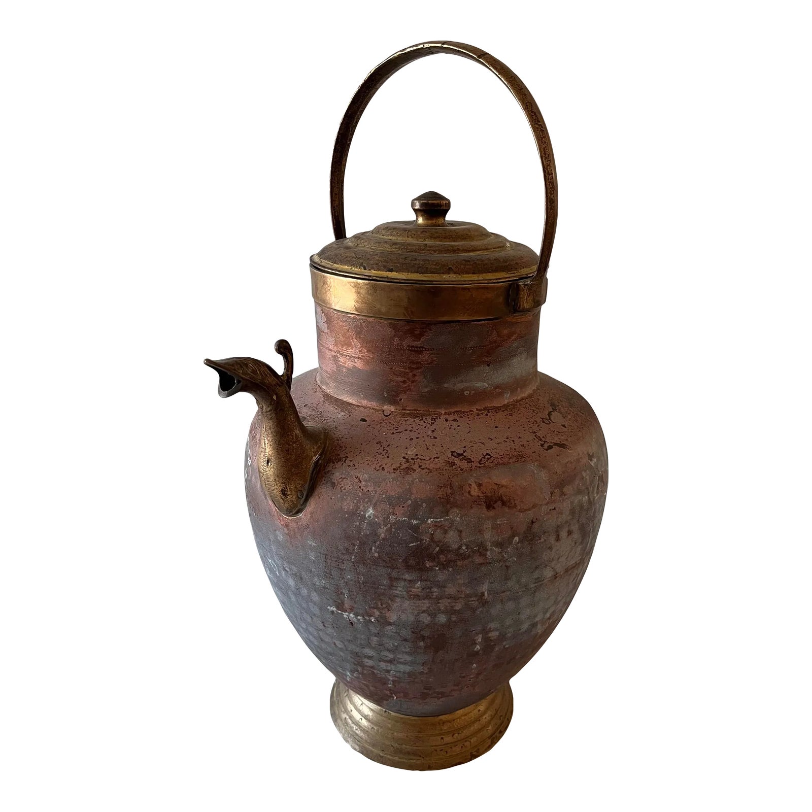 Large Antique Italian Copper Hot Water Kettle | Chairish