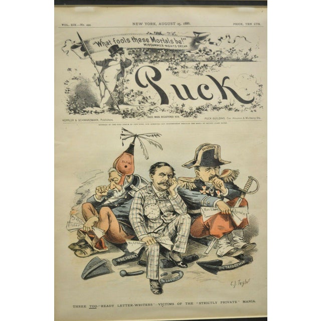 Puck Magazine Political Illustration Cartoon Lithograph Framed Art ...