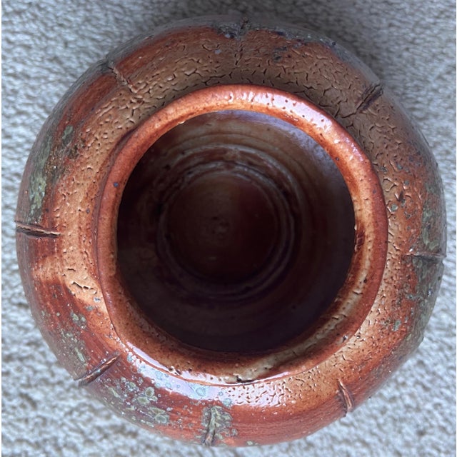 Vintage Raku Studio Art Pottery Vase-Signed | Chairish