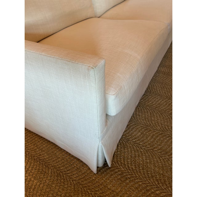 Lam Bespoke Custom White Performance Fabric Sofa | Chairish