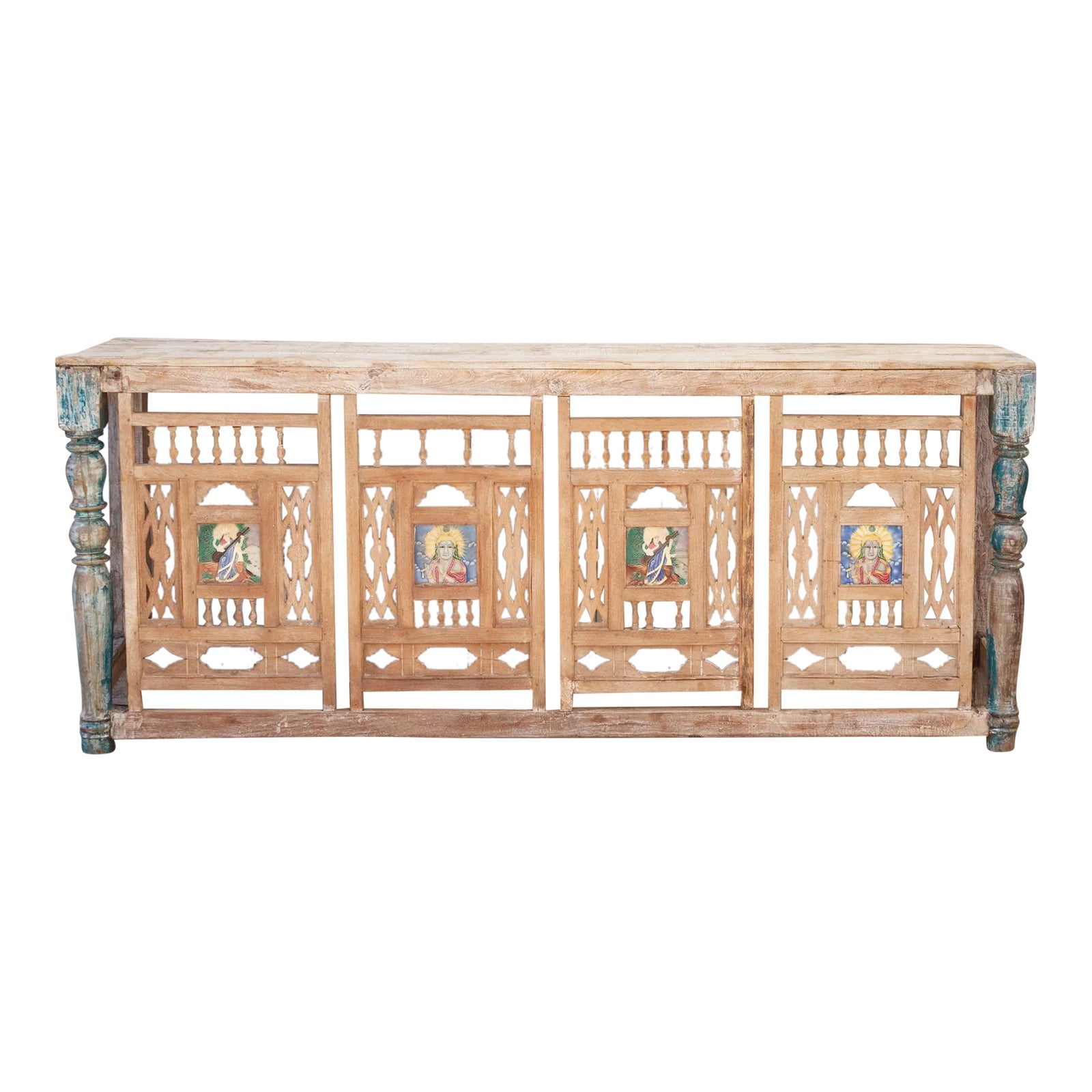 19th Century Architectural Carved Balcony Console Table | Chairish