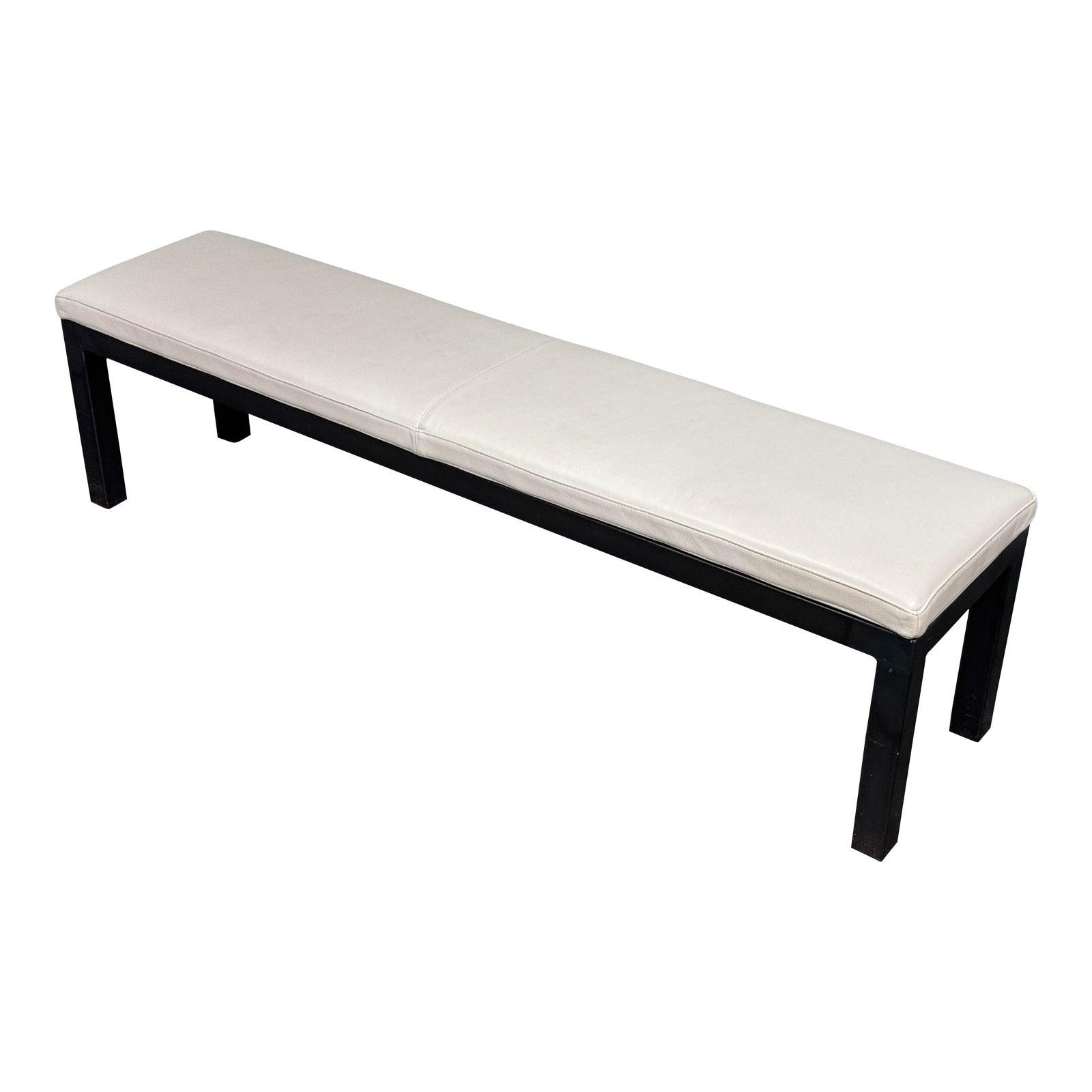 Room & Board Parsons Style Leather Bench | Chairish