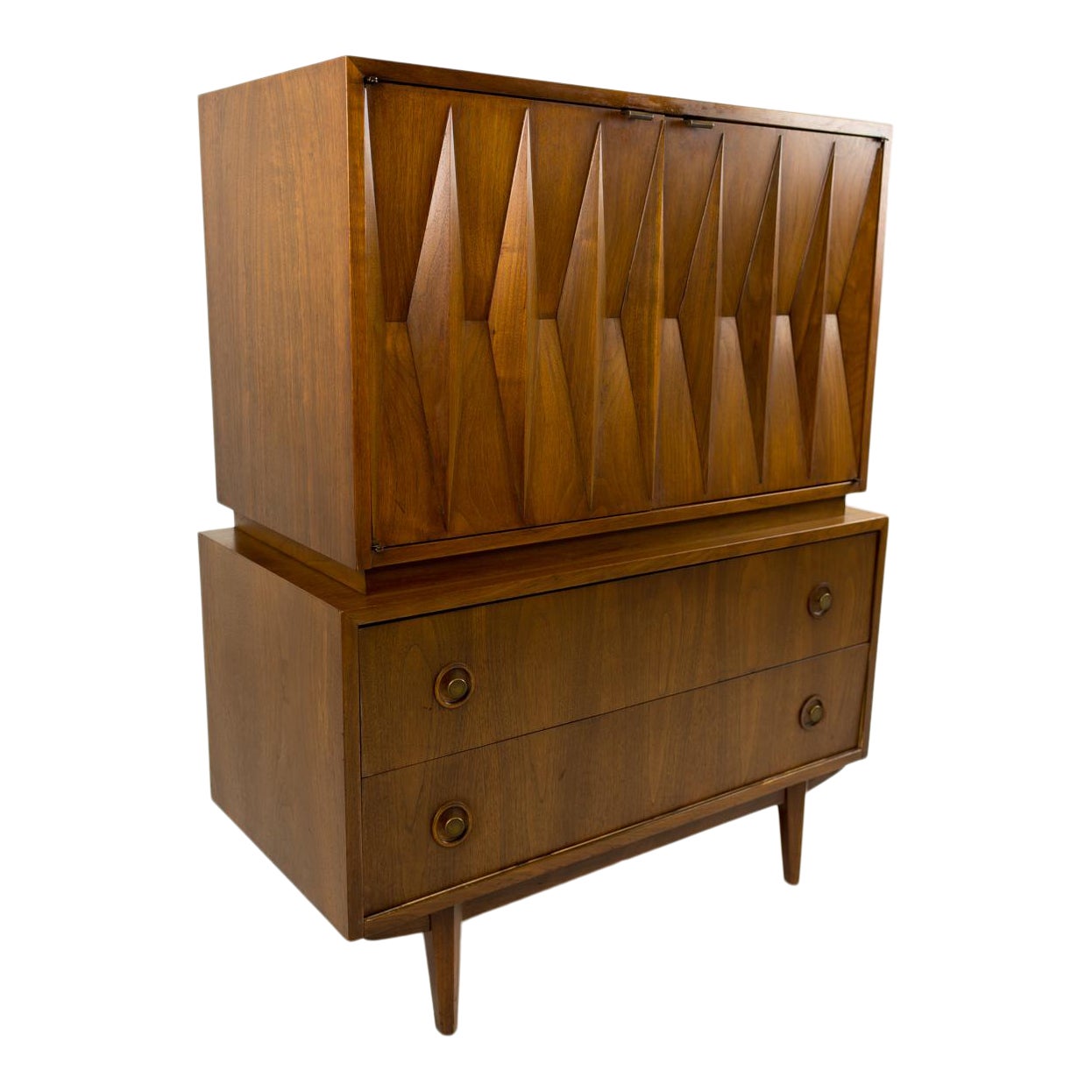 Albert Parvin for American of Martinsville Mid Century Diamond Highboy ...