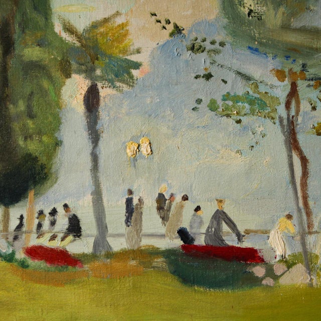 "Germaine Verna Promenade at Muralto, Lake Lugano" Modern Figurative ...