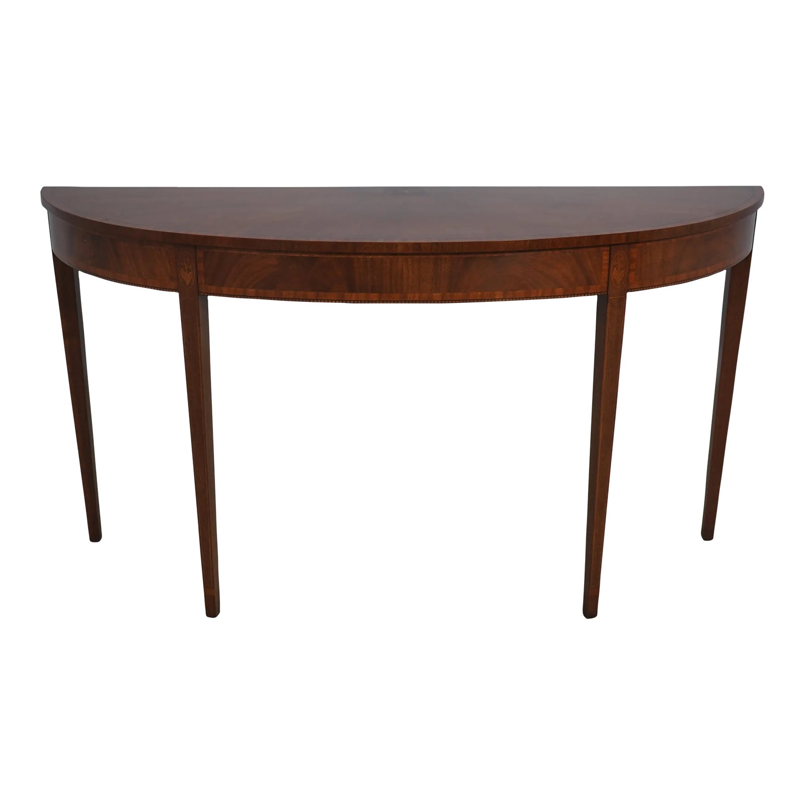 Wellington Hall Mahogany Console Sofa Table W. Inlay | Chairish