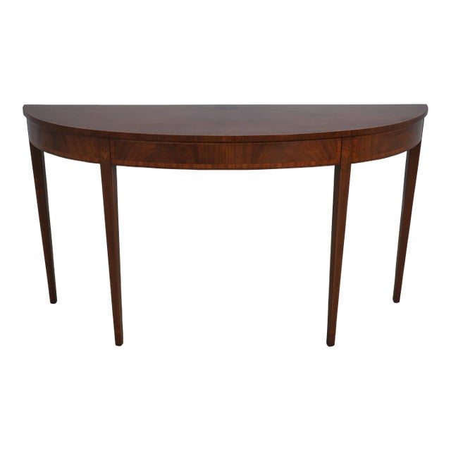 Wellington Hall Mahogany Console Sofa Table W. Inlay | Chairish
