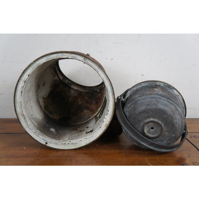 Antique Copper Brass Nautical Maritime Gimbal Compass Binnacle Oil Lamp ...