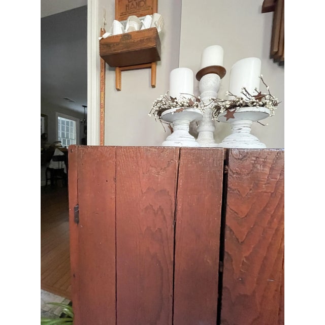 1920s Antique Red Pine Cubby Cabinet | Chairish
