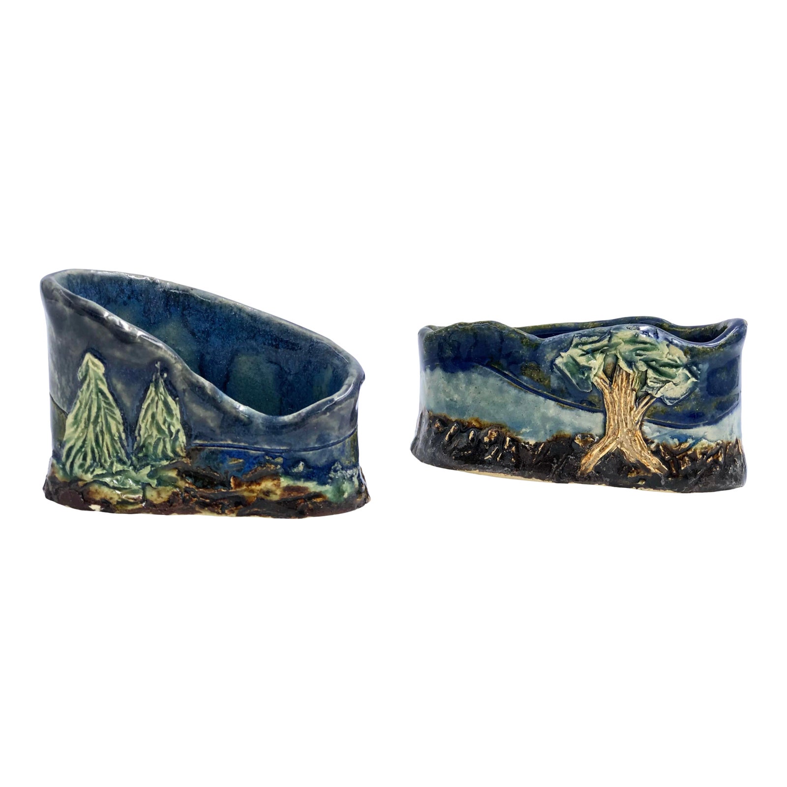 Handmade Ceramic Business Card Holders With Painted and Textured ...