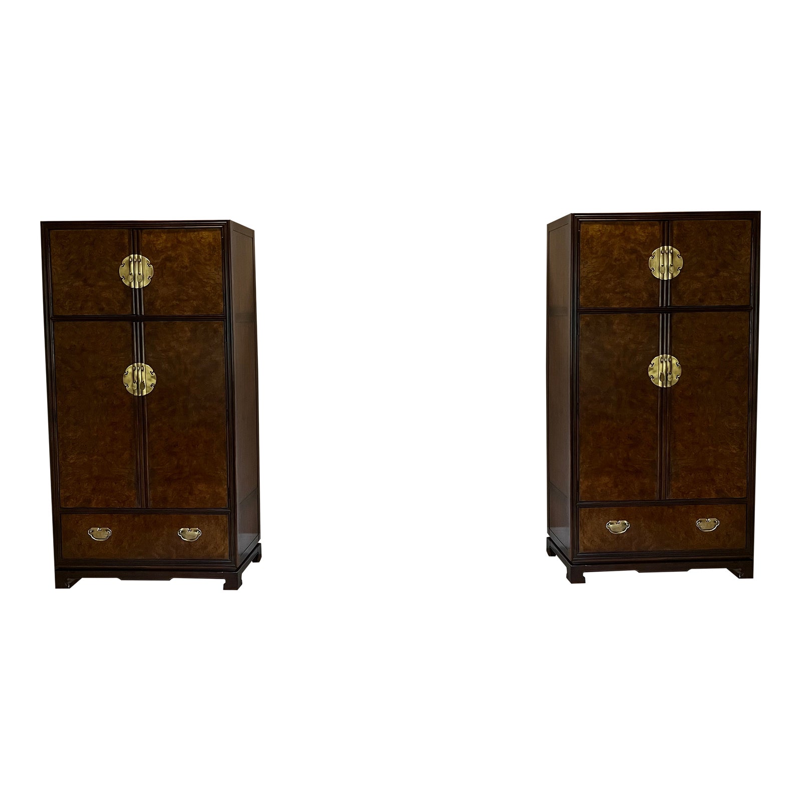 Late 20th Century Drexel Heritage Ming Tai Collection Armoires - Set of ...