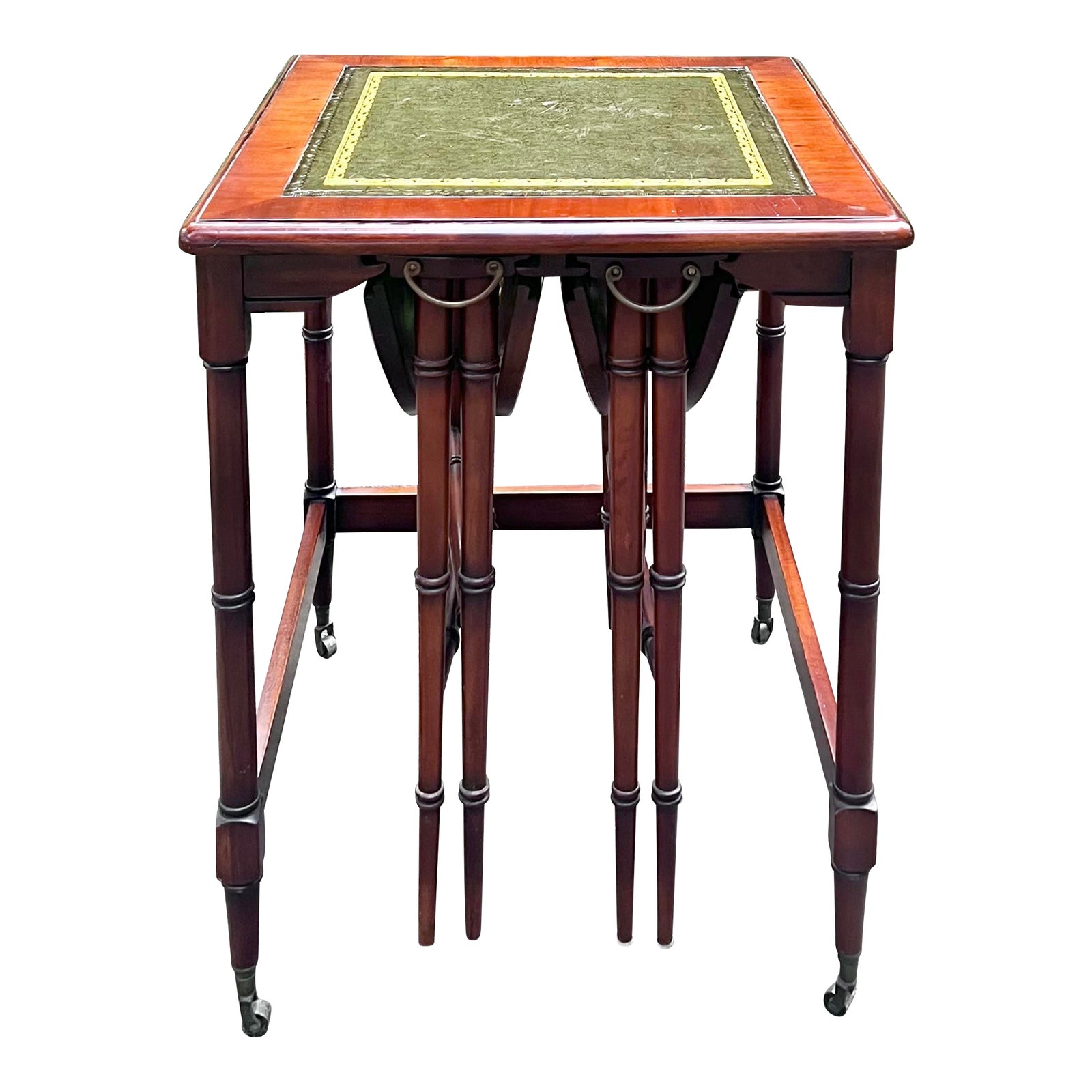 Mahogany Regency Style Set of Drop Leaf Nesting Tables | Chairish