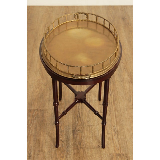 Regency Style Mahogany Brass Butler's Tray Table | Chairish