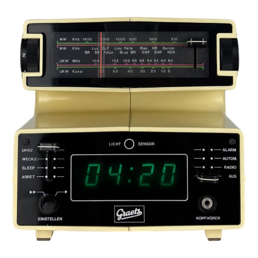 Graetz Form 100A Radio Clock, 1970s | Chairish