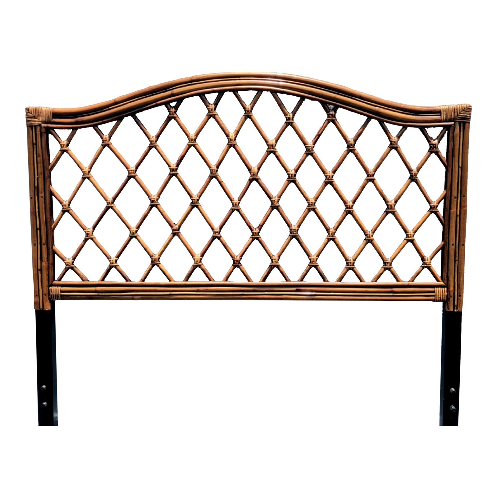 Vintage Bamboo Rattan Chippendale Arched Queen Size British Colonial ...