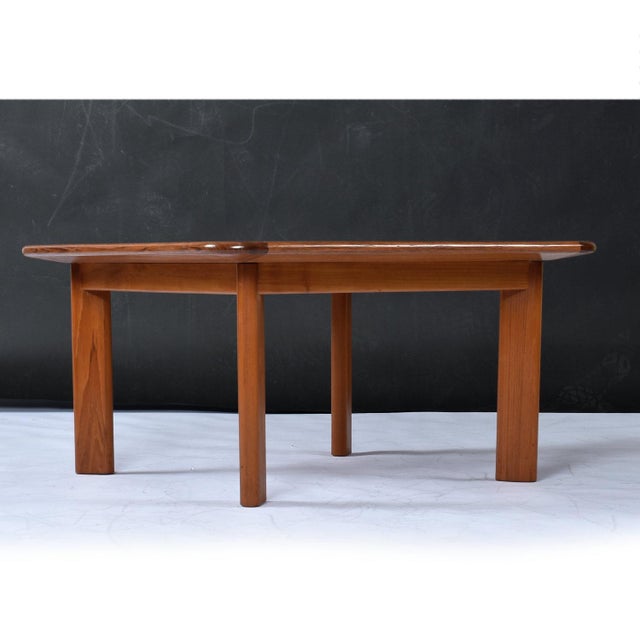 Solid Teak Danish Modern Square Coffee Table or Large Side Table ...