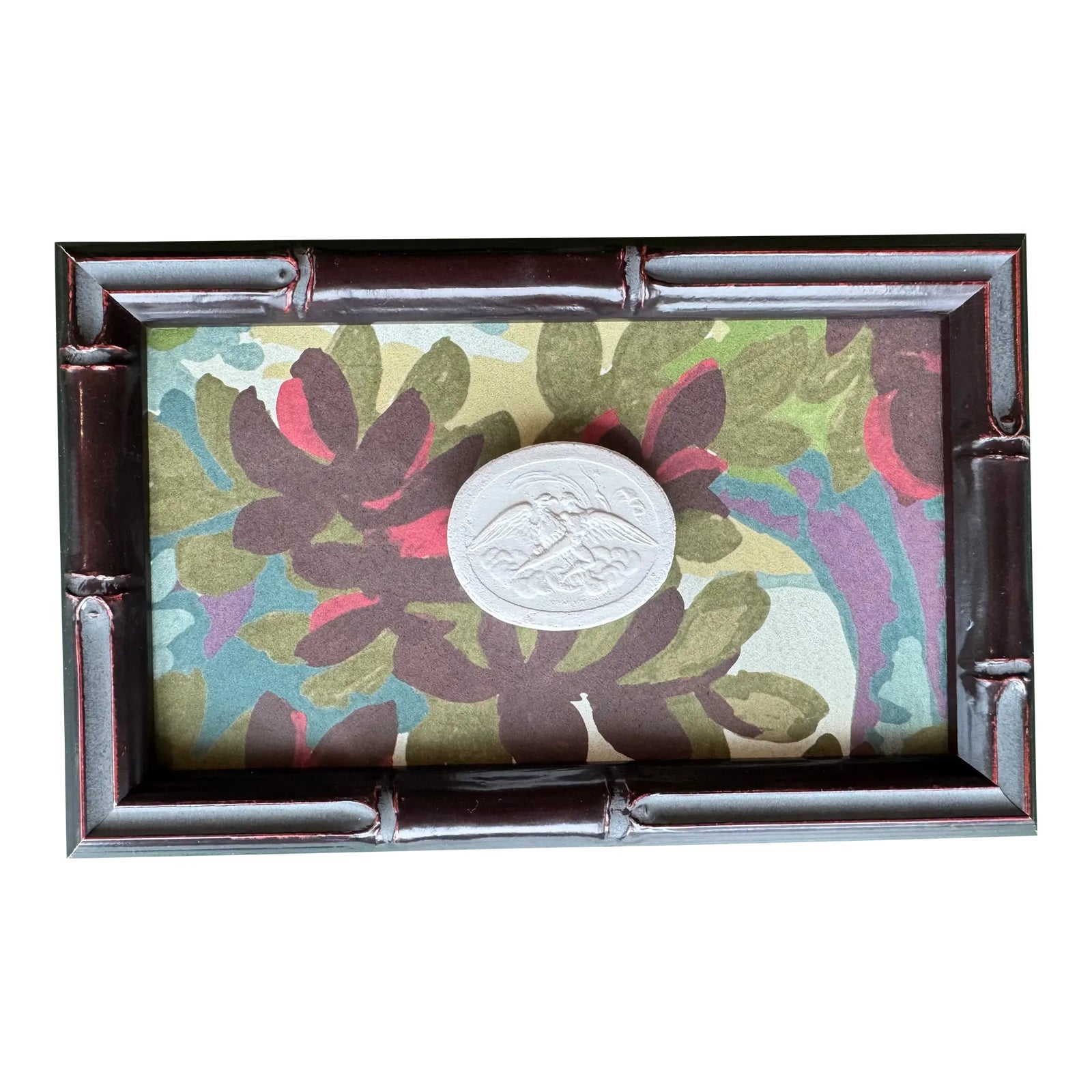 Vintage Uk Grand Tour Plaster Intaglio Replica in Bamboo Frame | Chairish