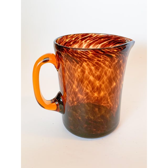 1960s Empoli Tortoiseshell Glass Pitcher | Chairish