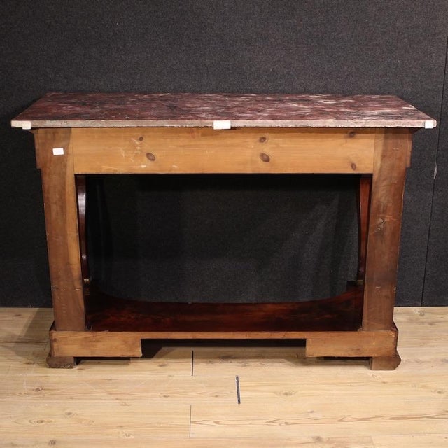 Italian Empire Style Console Table with Marble Top, 1880s | Chairish