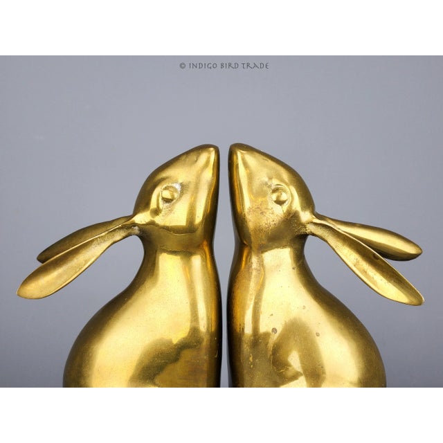Mid 20th Century Brass Rabbit Bookends - a Pair | Chairish
