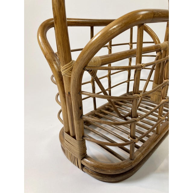 Oversize Rattan Magazine Rack | Chairish