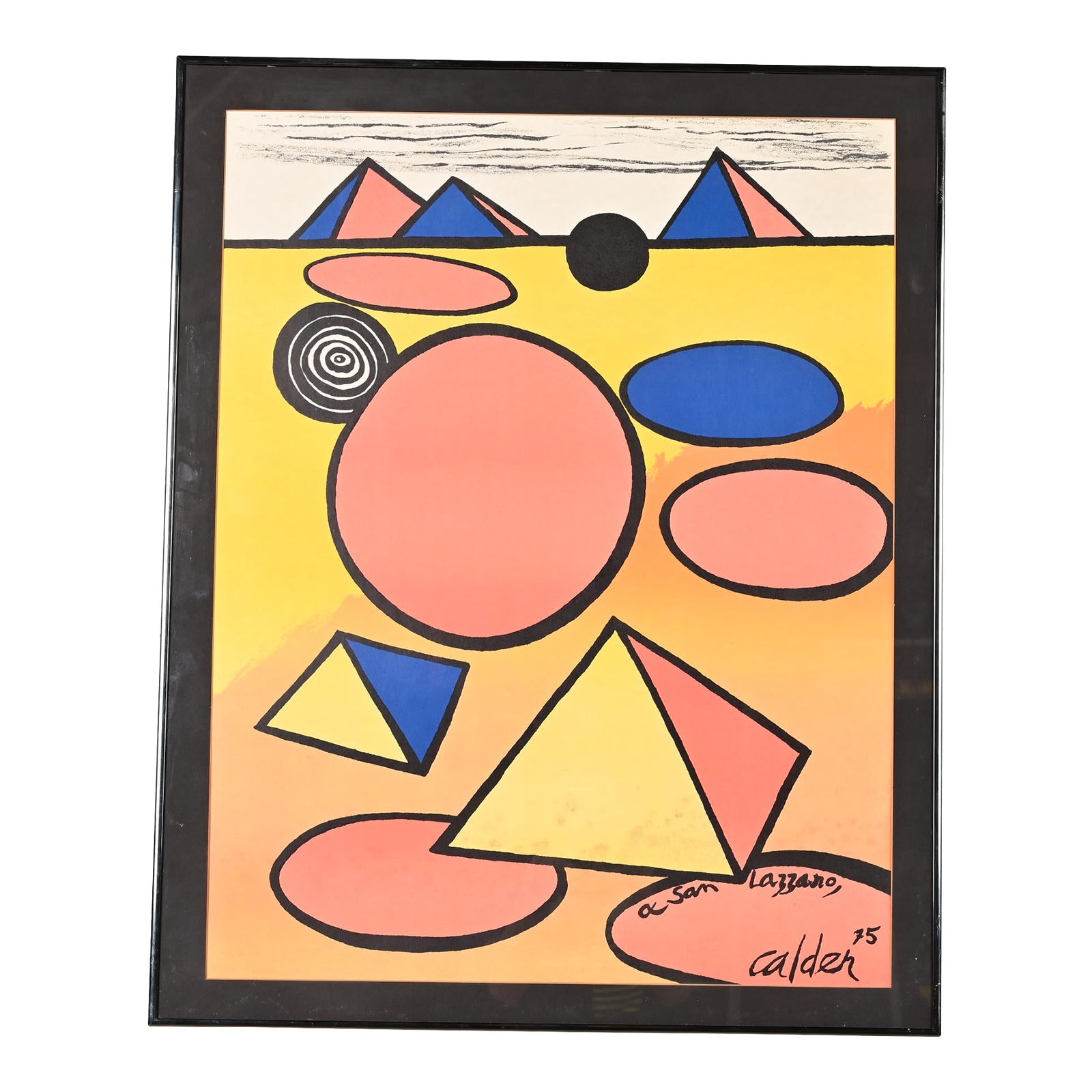 Alexander Calder "Hommage À San Lazzaro" Framed Lithograph, 1975 | Chairish