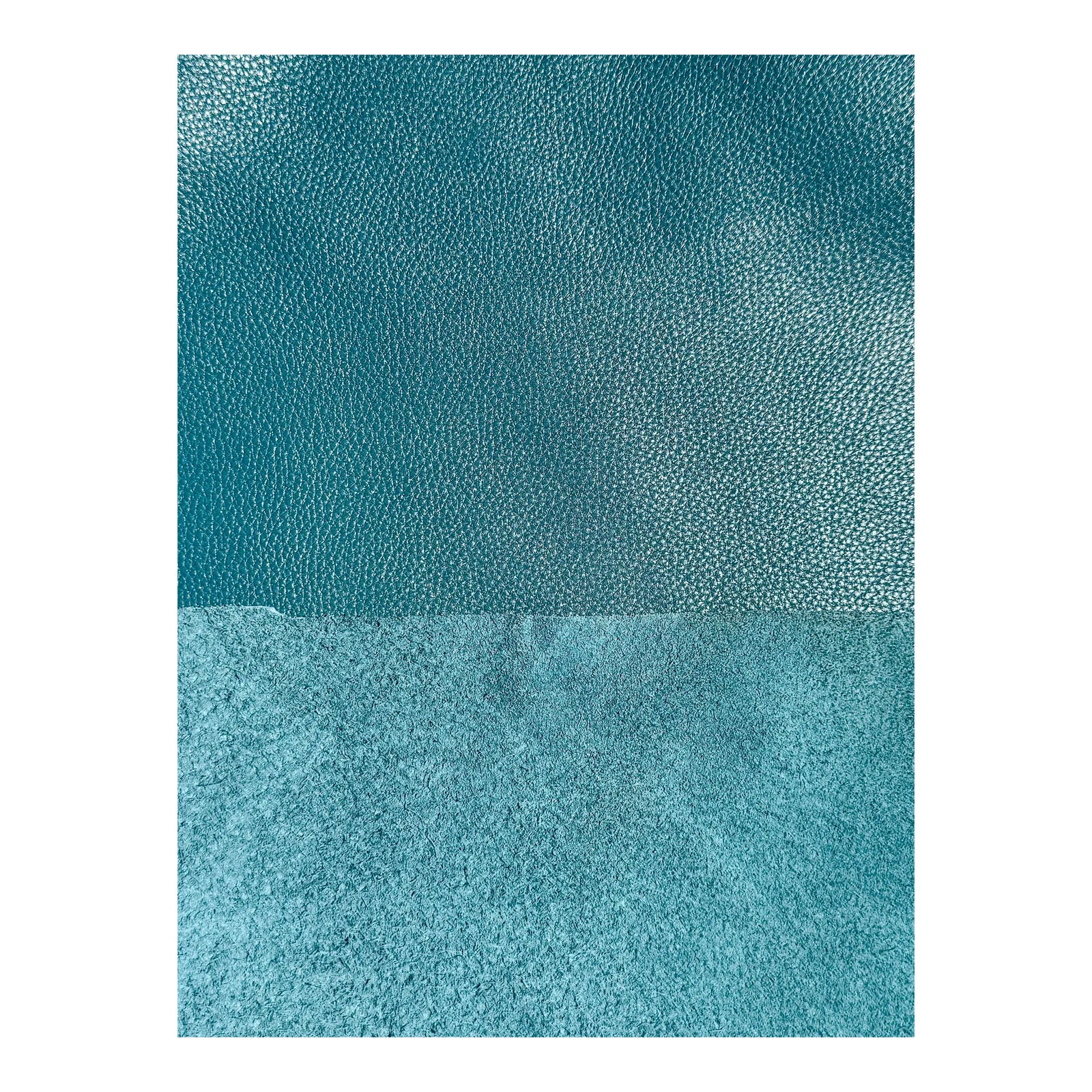 Italian Leather Full Hide in Turquoise Full Grain Aqua | Chairish