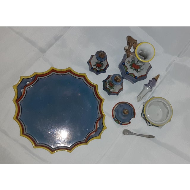 Mid 20th Century Japanese Porcelain Cruette Set- 8 Pieces | Chairish