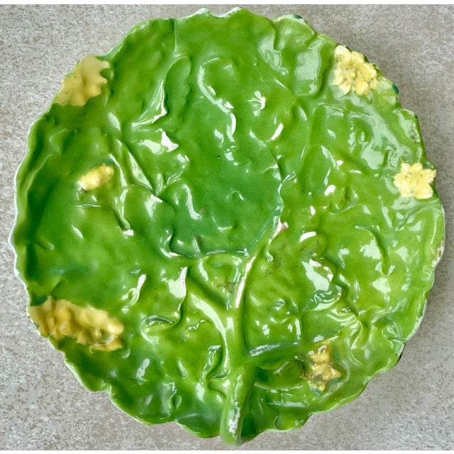 Lettuce Leaf Porcelain Plates Set of Seven | Chairish