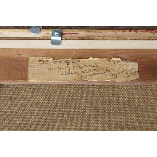 Mid 20th Century ”The Garden” Geoffrey H Rhoades British Oil Painting ...