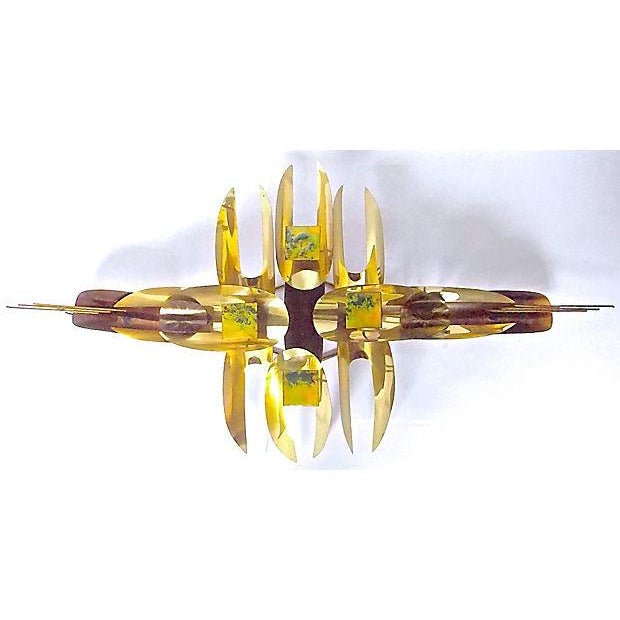 William Vose Mid-Century Gold Metal Wall Sculpture | Chairish