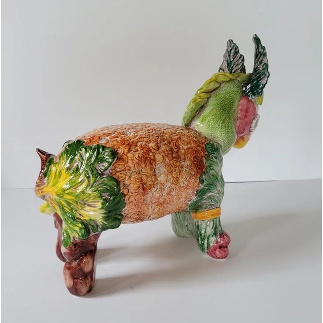 20th C Italian Majolica Vegetable Animal Donkey Burro Statue | Chairish