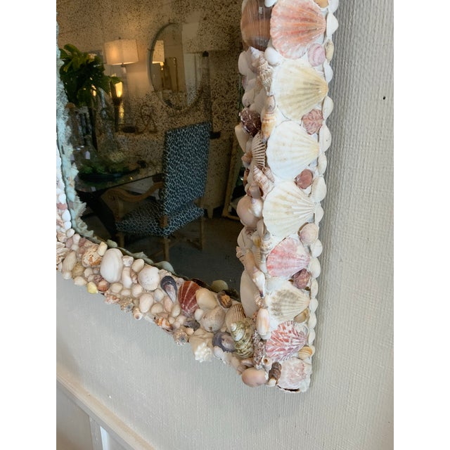 Large Handmade Shell Mirror | Chairish
