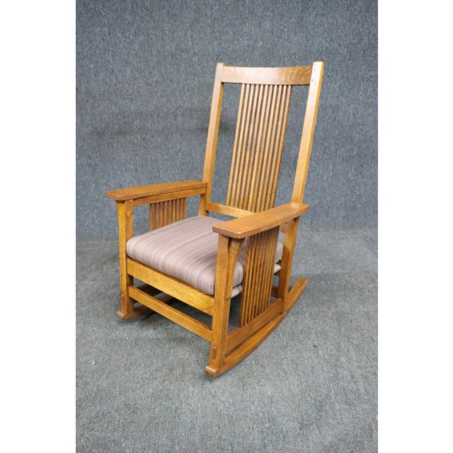 Mission Style Stickley Oak Rocker | Chairish
