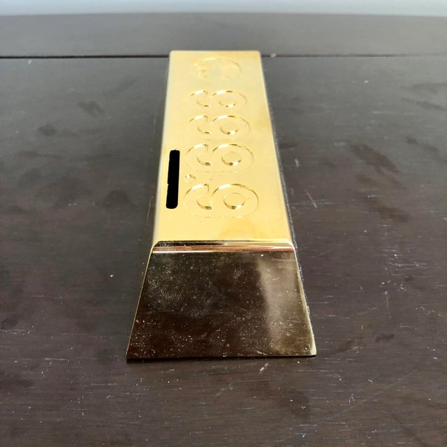 Neiman Marcus Gold Bar Paperweight Coin Bank | Chairish