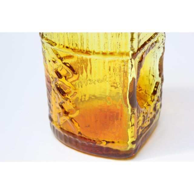 Vintage Geometric Amberina Pillar Vase Designed by Joel Myers for ...