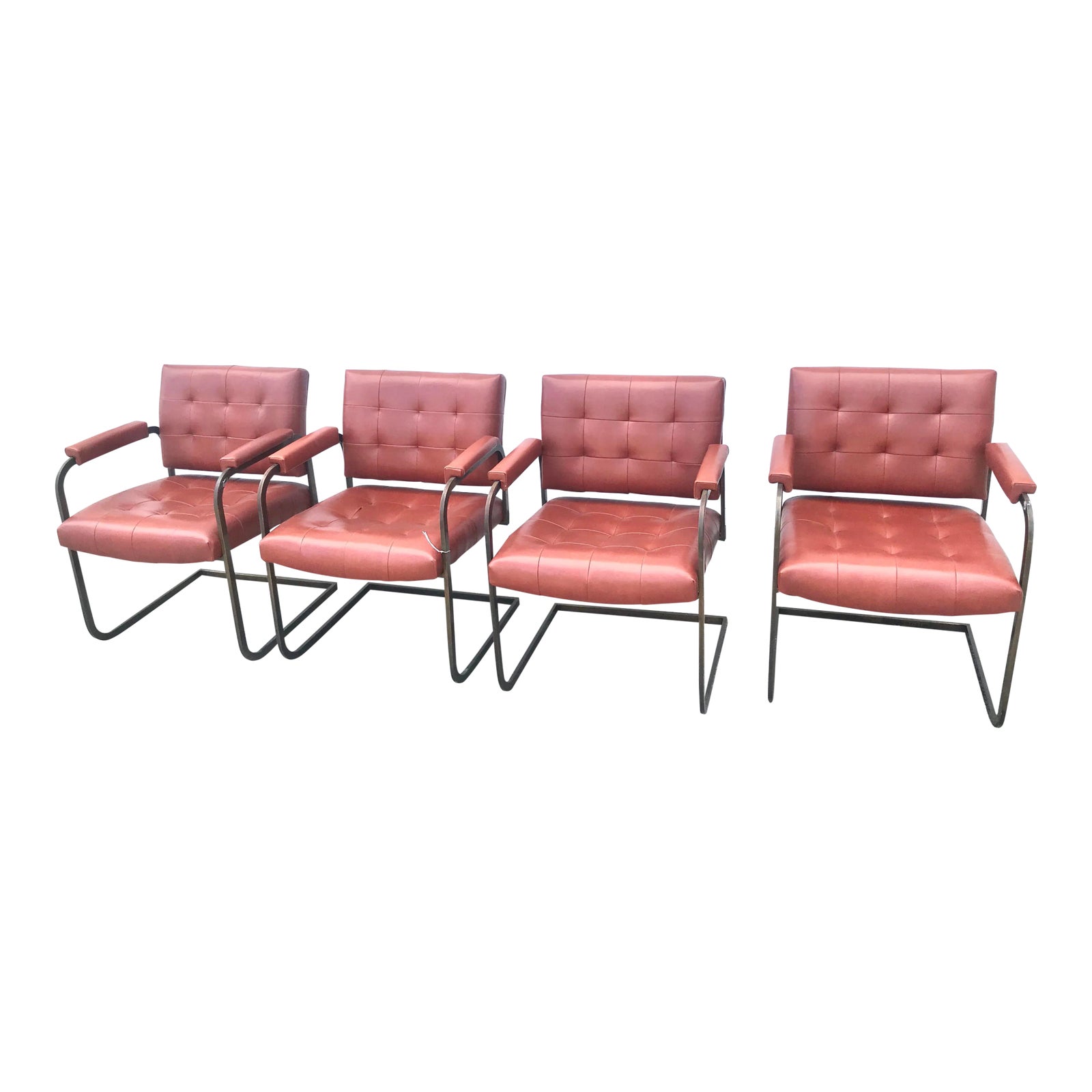 Vintage Tufted Patrician Chairs - Set of 4 | Chairish