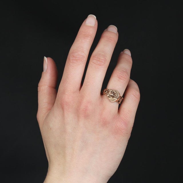 18 Karat Yellow Gold Filigreed Belt Ring, 1960s | Chairish