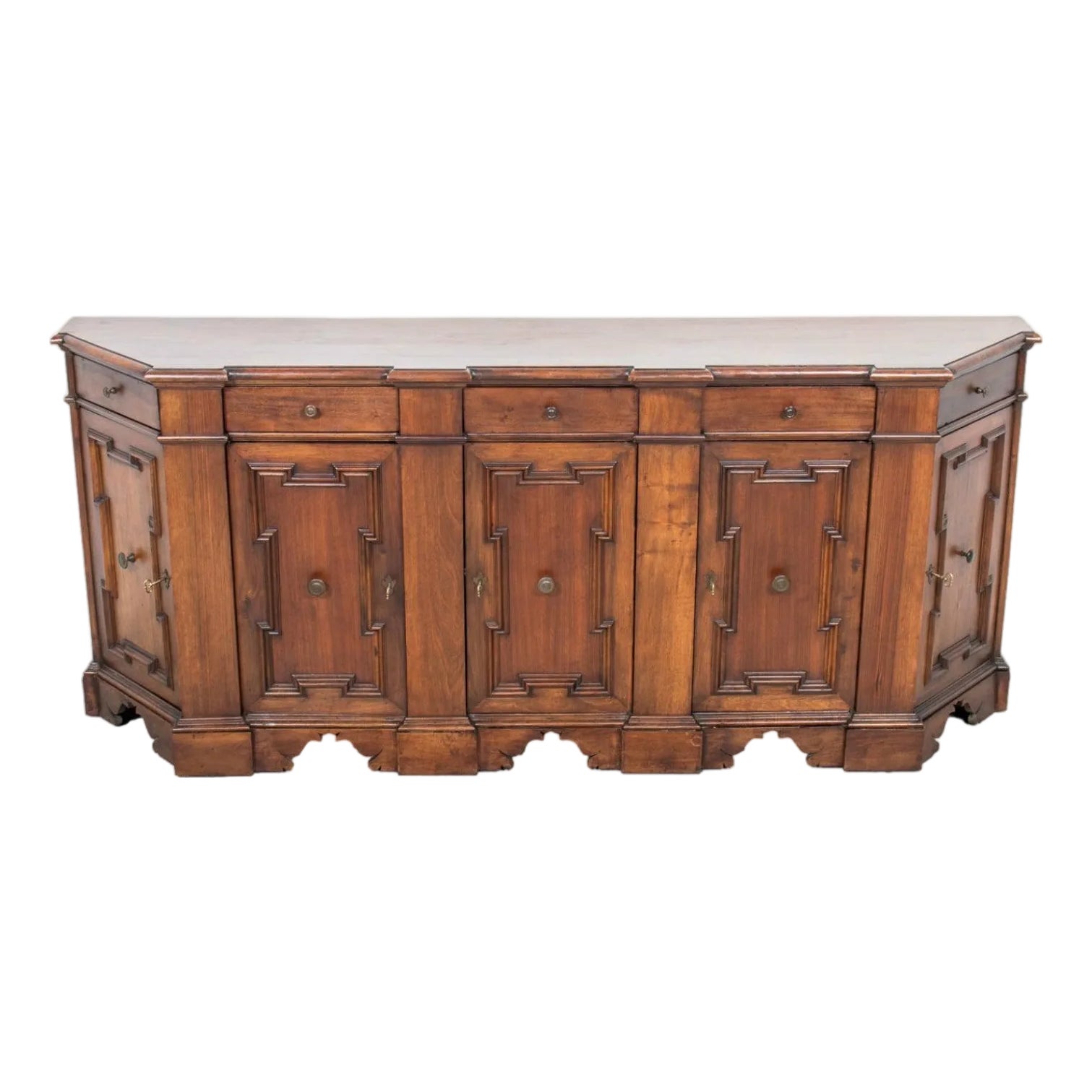 Late 18th Century Carved Italian Baroque Style Walnut Credenza ...