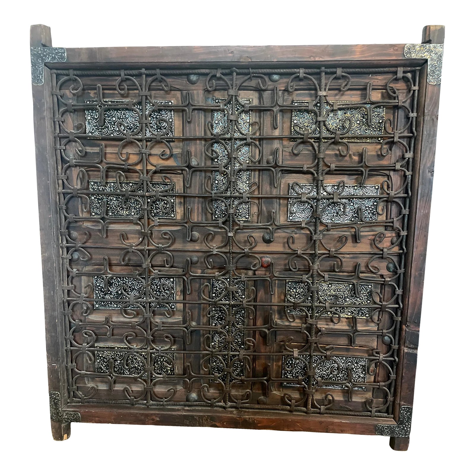 Early 20th Century Moroccan Short Door With Hammered Metal & Wrought ...