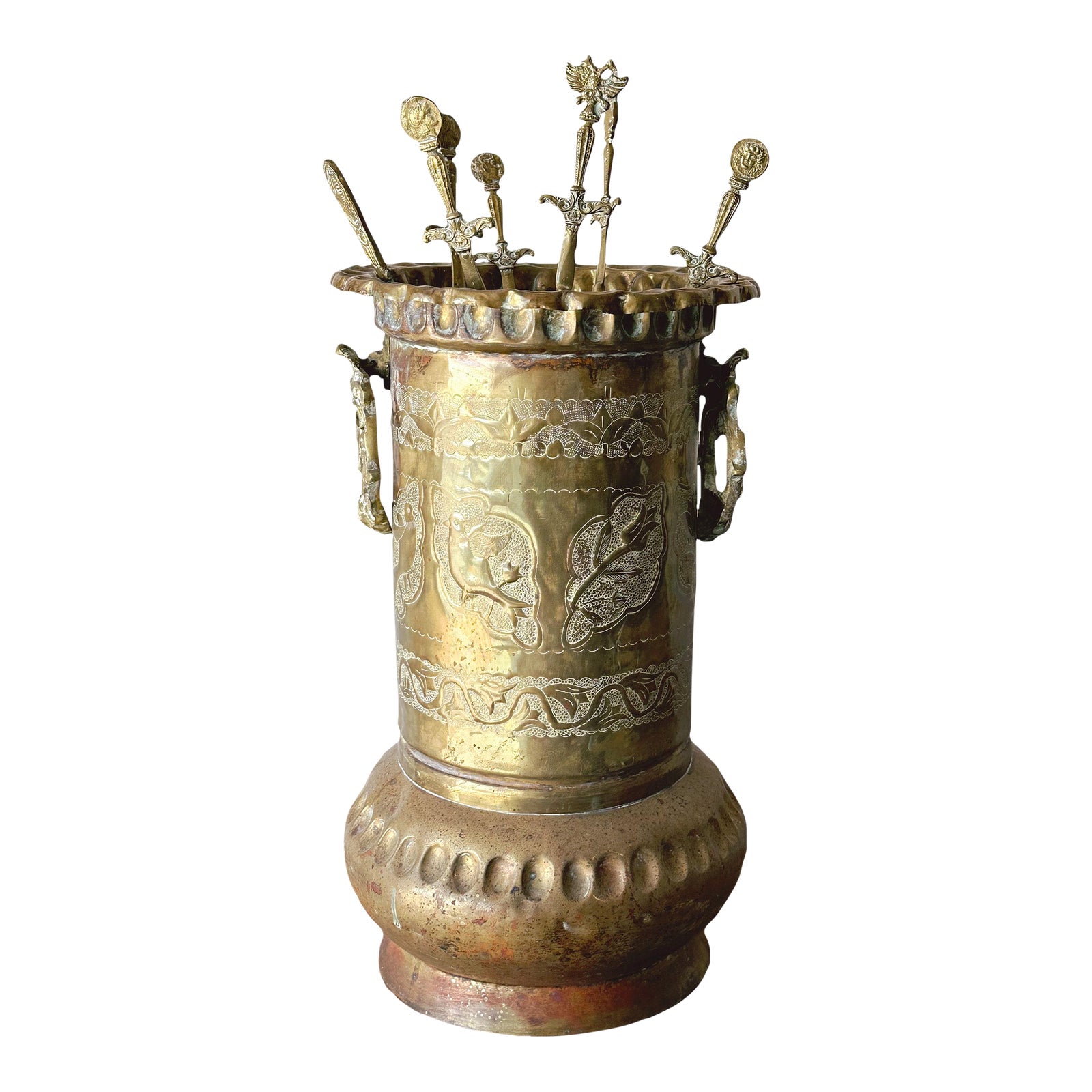 Vintage Extra Long Brass Turkish Shish Kebab Sword Skewers in Brass ...