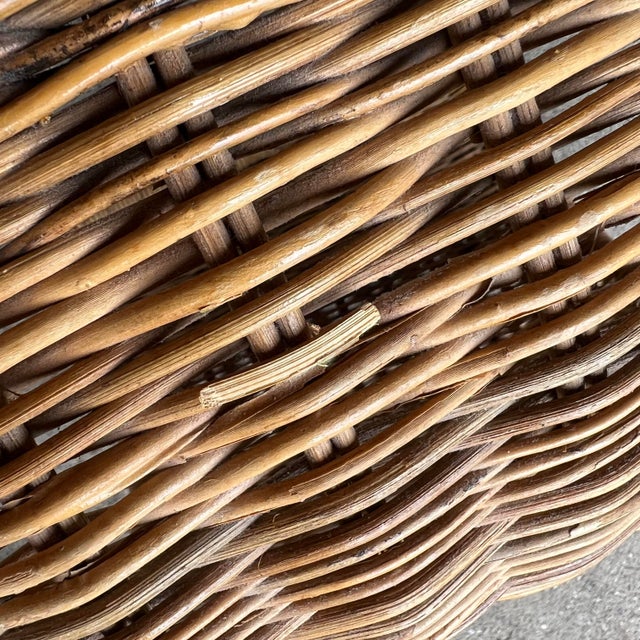 Wicker Rattan Waterfall Edge Side Table | Chairish